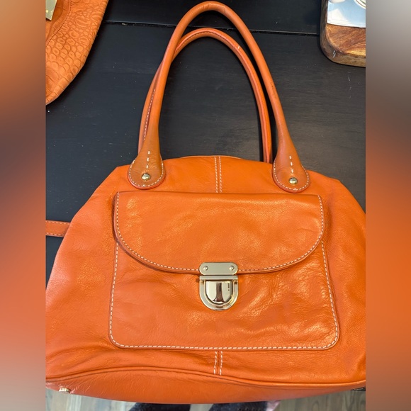 Barr+Barr | Bags | Barrbarr Orange Satchelcrossbody Bag 6x9x8 Has A ...